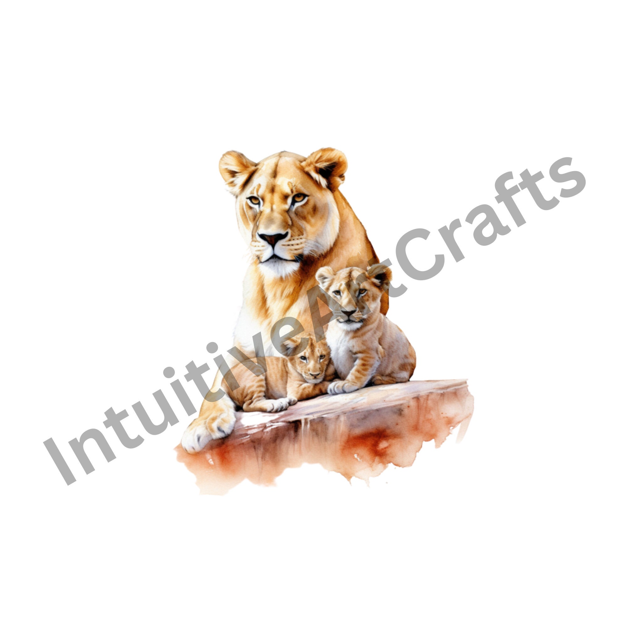 Father and Baby Lion Printable Clipart Safari Nursery Gift for Dad PNG ...