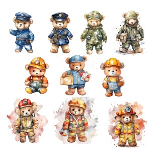 Watercolor Teddy Bear Bundle Nursery Clipart PNG Cute Baby - Etsy