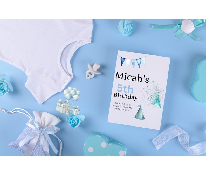 Watercolor Blue Baby Boy Birthday Gift Clipart PNG Birthday - Etsy