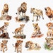 Father and Baby Lion Printable Clipart Safari Nursery Gift for Dad PNG ...
