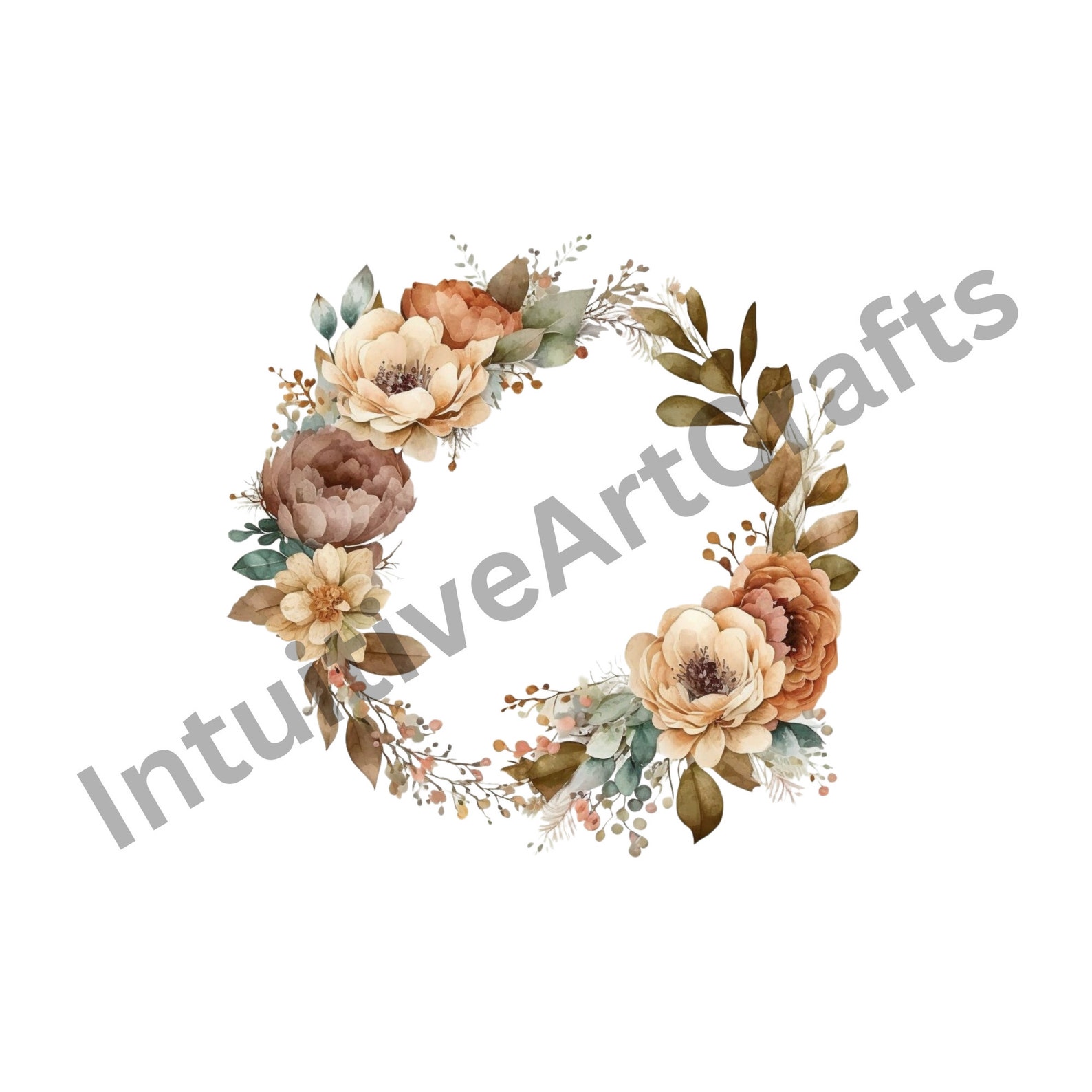 Boho Rustic Floral Clipart Pack Autumn Fall Farmhouse Clipart Terrcotta ...