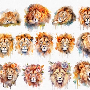 Father and Baby Lion Printable Clipart Safari Nursery Gift for Dad PNG ...