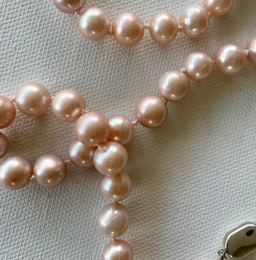 Pink Edison Pearl Necklace - Etsy