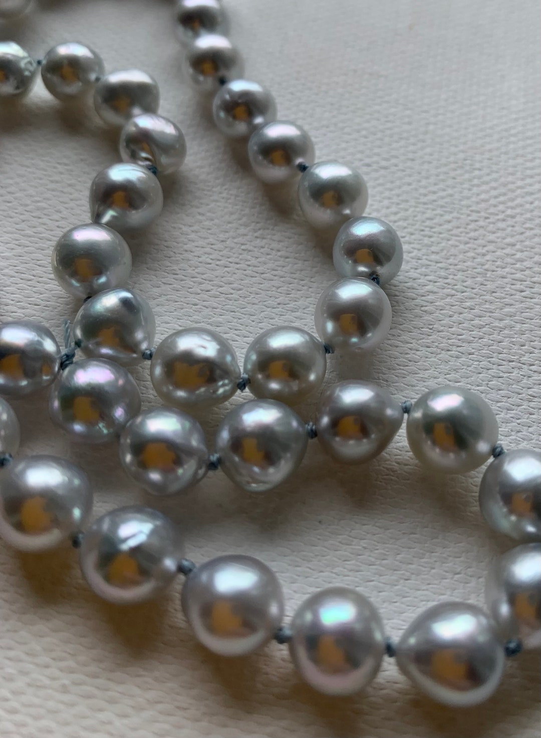 Natural Blue Akoya Pearl Necklace - Etsy