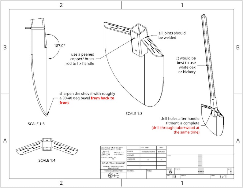 Sheet Metal Shovel, Svg, Dxf, Png, Blueprints, - Etsy