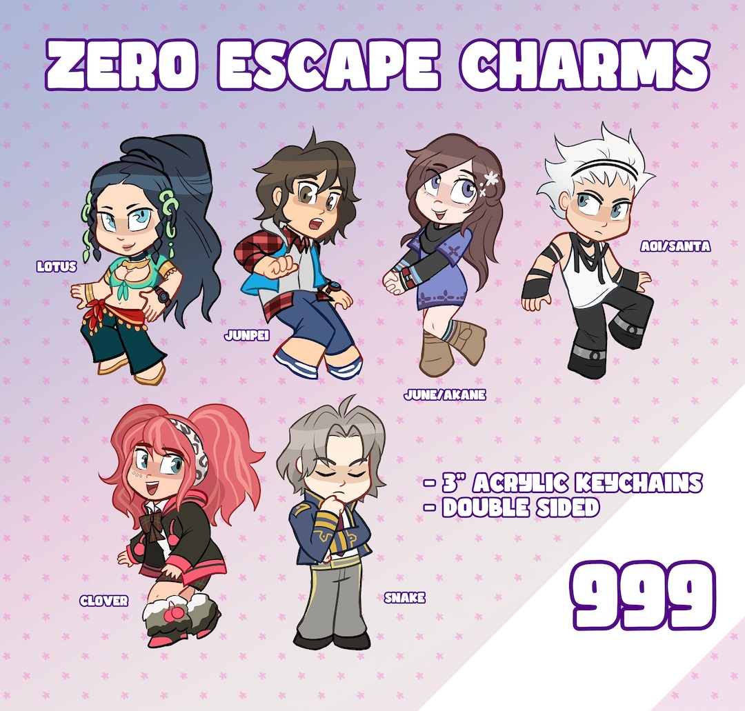 Zero Escape Acrylic Charms RESTOCKED - Etsy