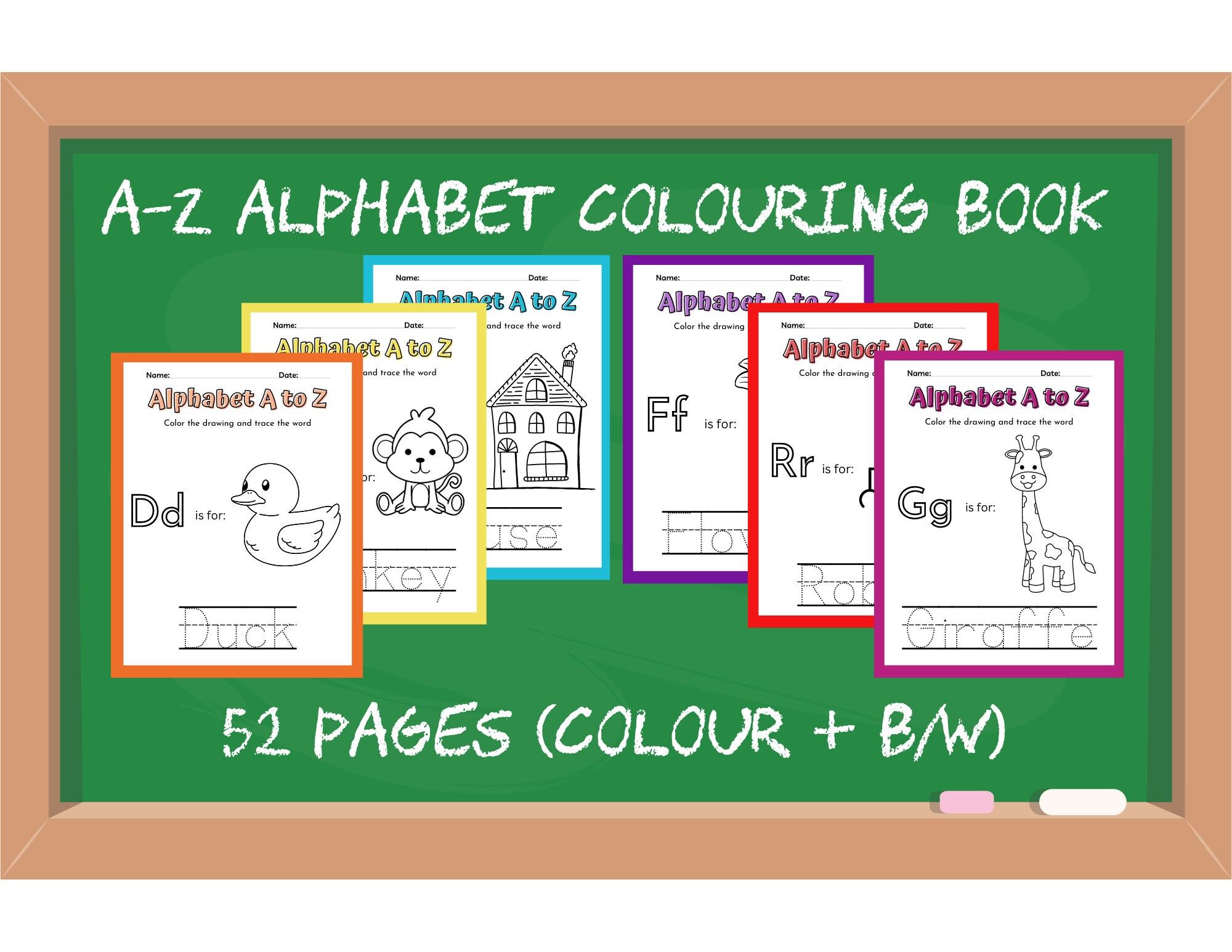 Alphabet Colouring Workbook - Etsy
