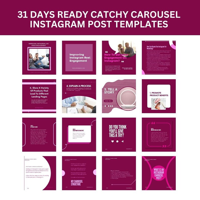 Catchy Carousel Instagram Post Template - Etsy