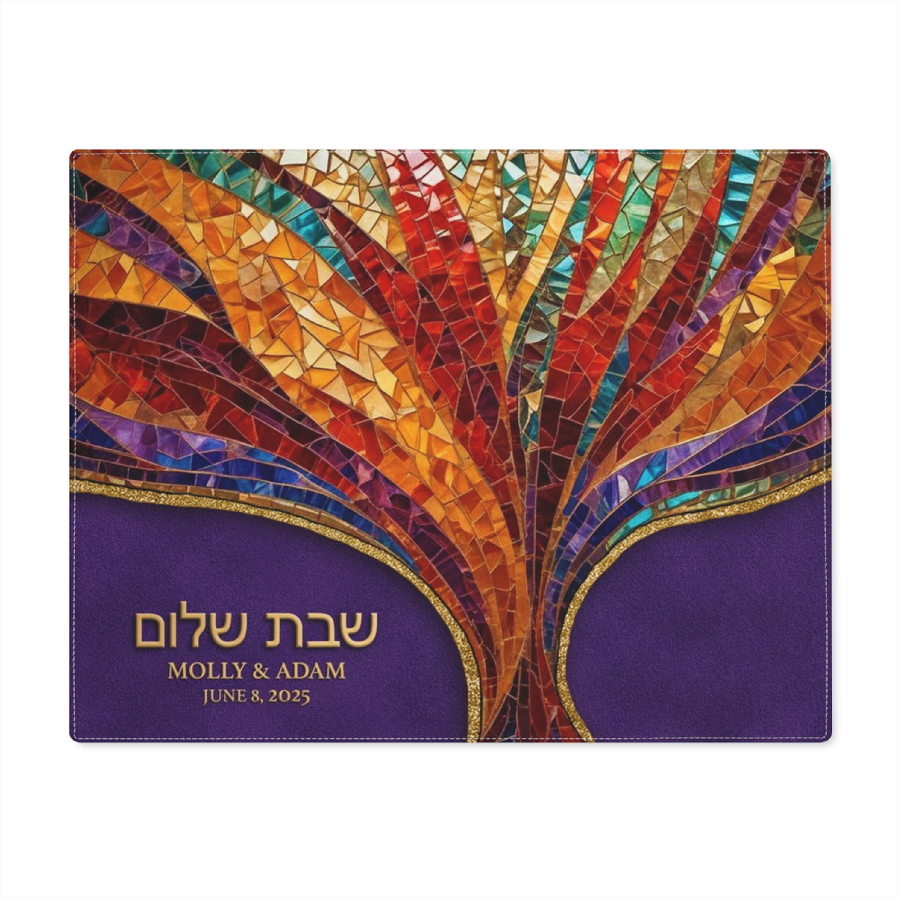 Personalized Challah Cover: Modern Shabbat Shalom Print Design on ...