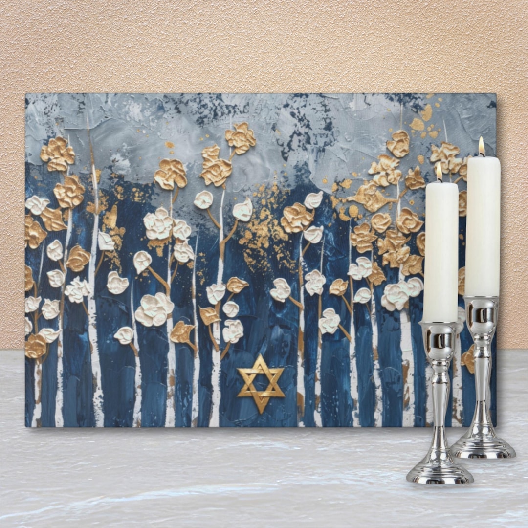 Hanukkah, Yahrzeit and Shabbat Candle Lighting Tray: Print Design in ...