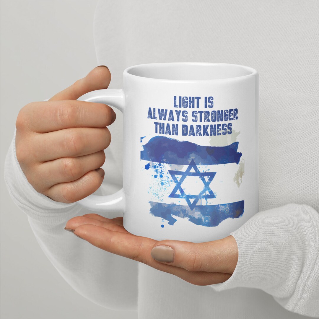 Glossy Ceramic Coffee Mug; the Light, Israeli, Jewish, Yiddish, Gift ...