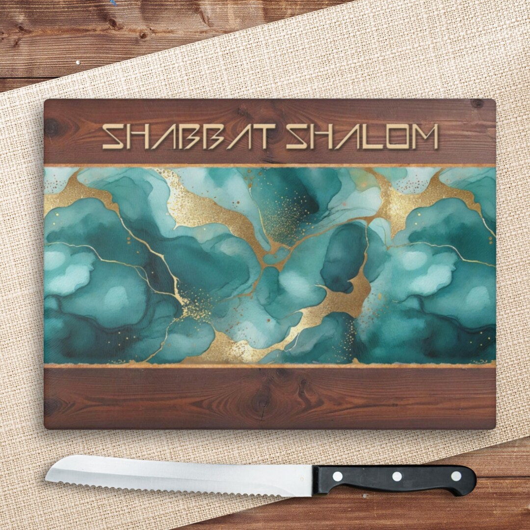 Challah Cutting Board 34-shabbat Shalom-serving & Display Tray-jewish ...