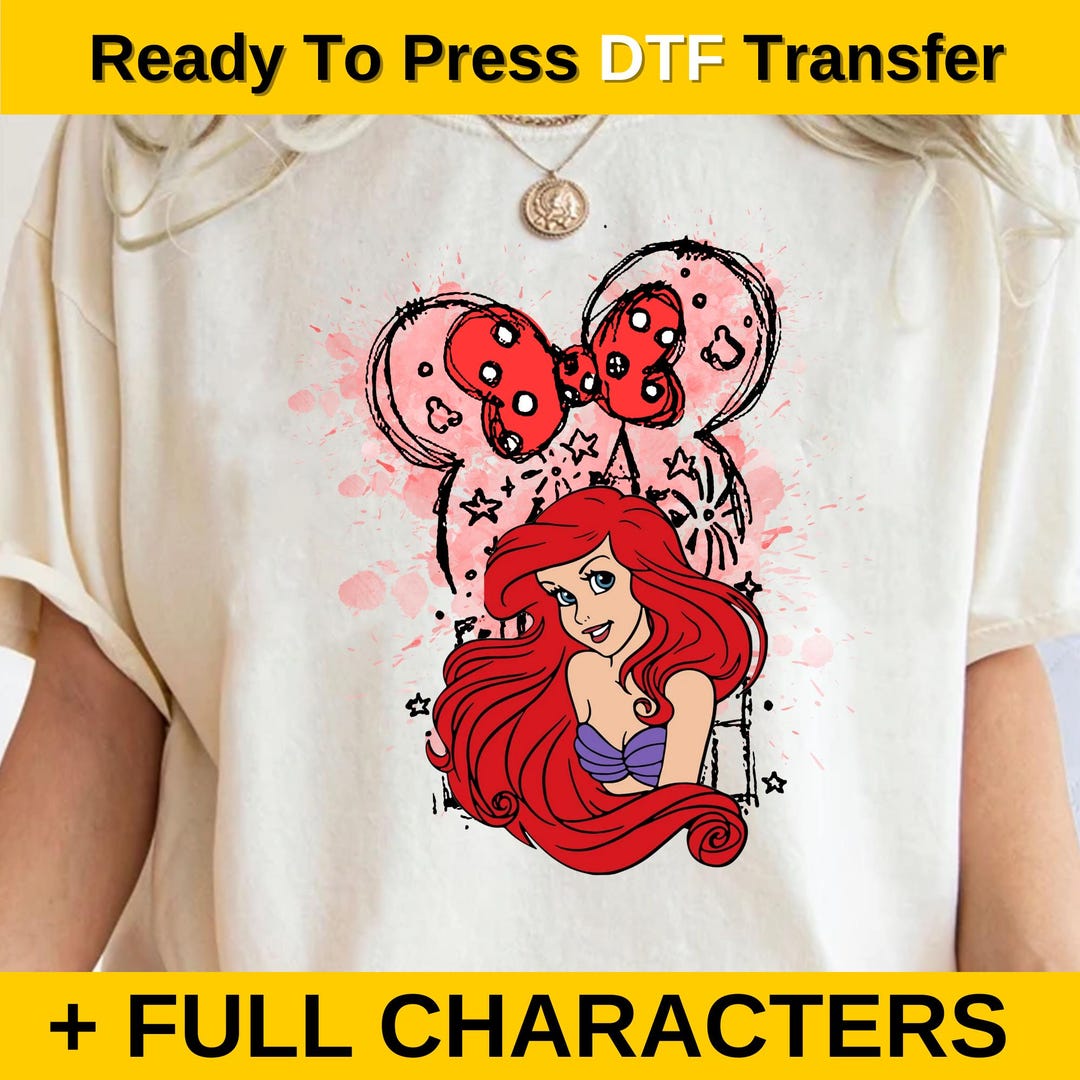 Disney Princess Ariel Family Dtf,disney Princess Character Transfer ...