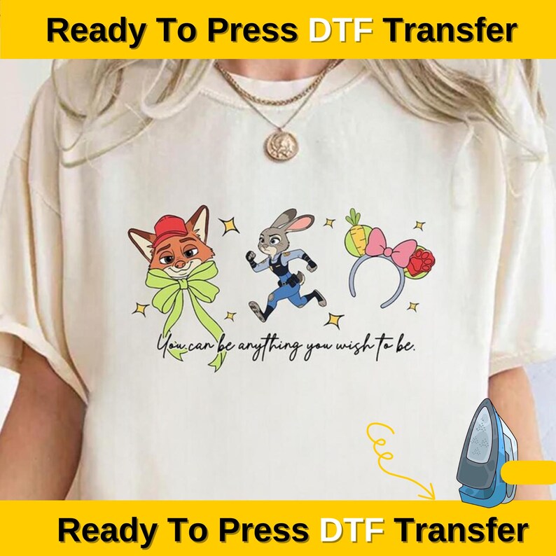Zootopia Nick Wilde and Judy Hopps DTF Transfer : Disney Family Trip ...