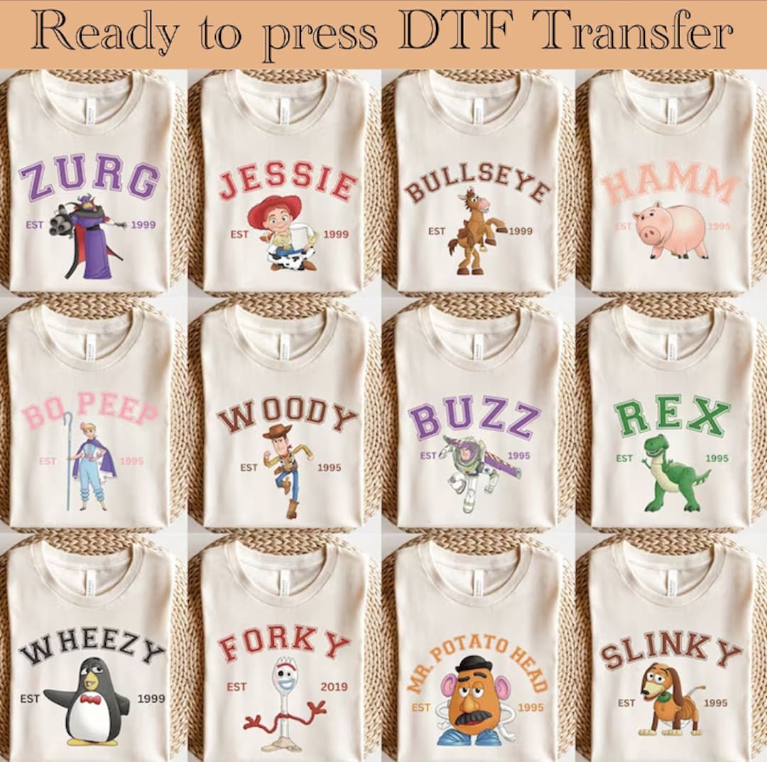 Toy Story DTF Transfer: Disneyland Family Matching, Ready to Iron Press ...