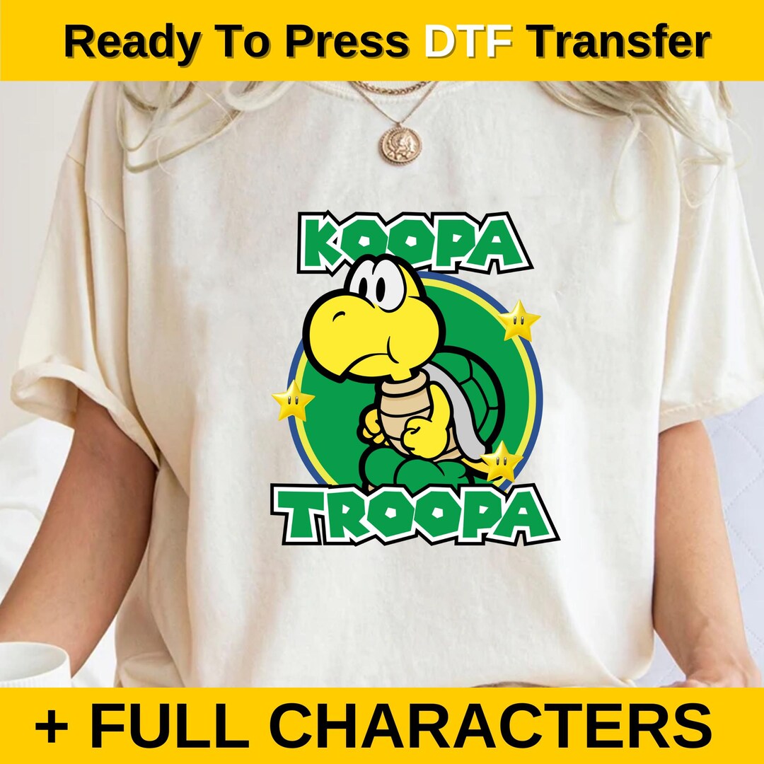 Koopa Troopa DTF Transfer: Super Mario Birthday Party, Ready to Press ...