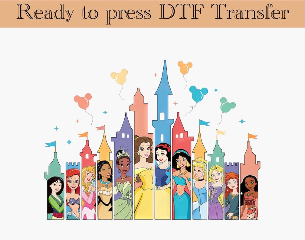 Disney Princess Ready to Press,disney Heat Transfer,rapunzel Dtf,moana ...
