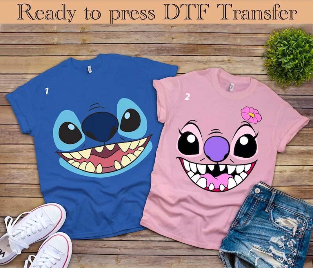Stitch and Angel Ohana DTF Transfer, Stitch Ohana DTF, Disney Shirt Dtf ...