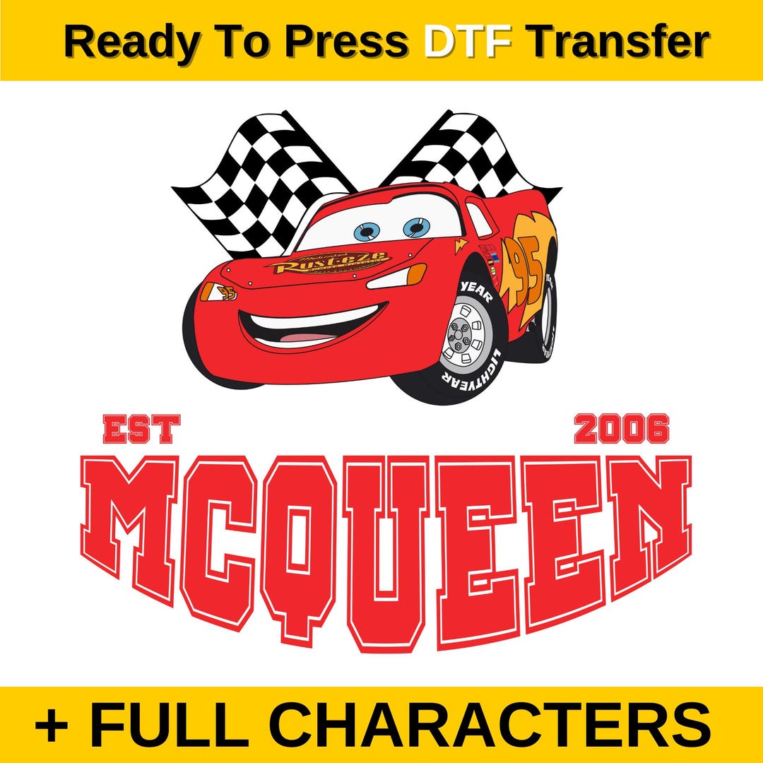 Mcqueen and Friends Est Dtf Transfer,cars Mcqueen X Sally Dtf,disney ...