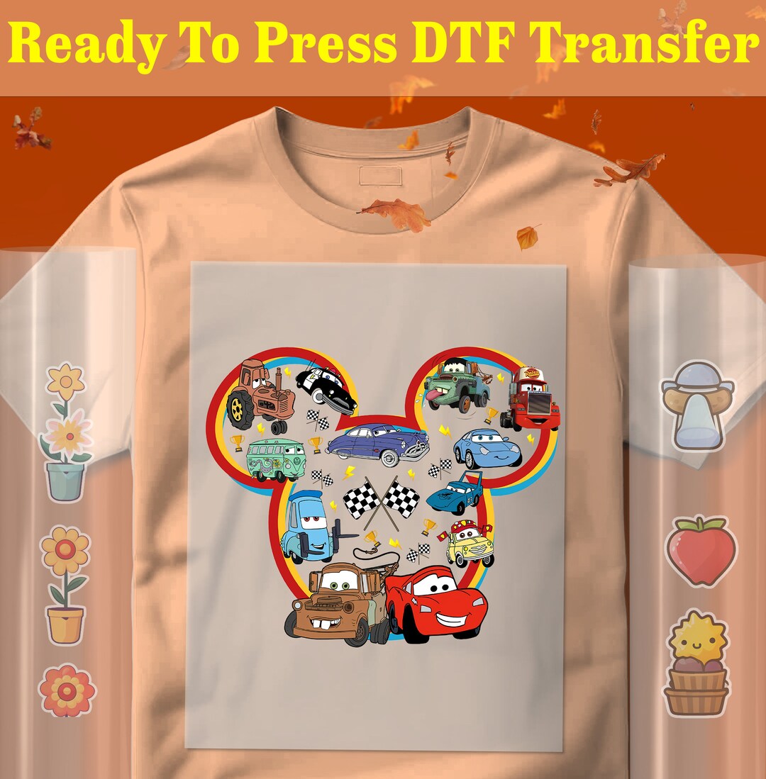 Disney Cars Dtf, Cars Movie Dtf, Lightning Mcqueen , Radiator Springs ...