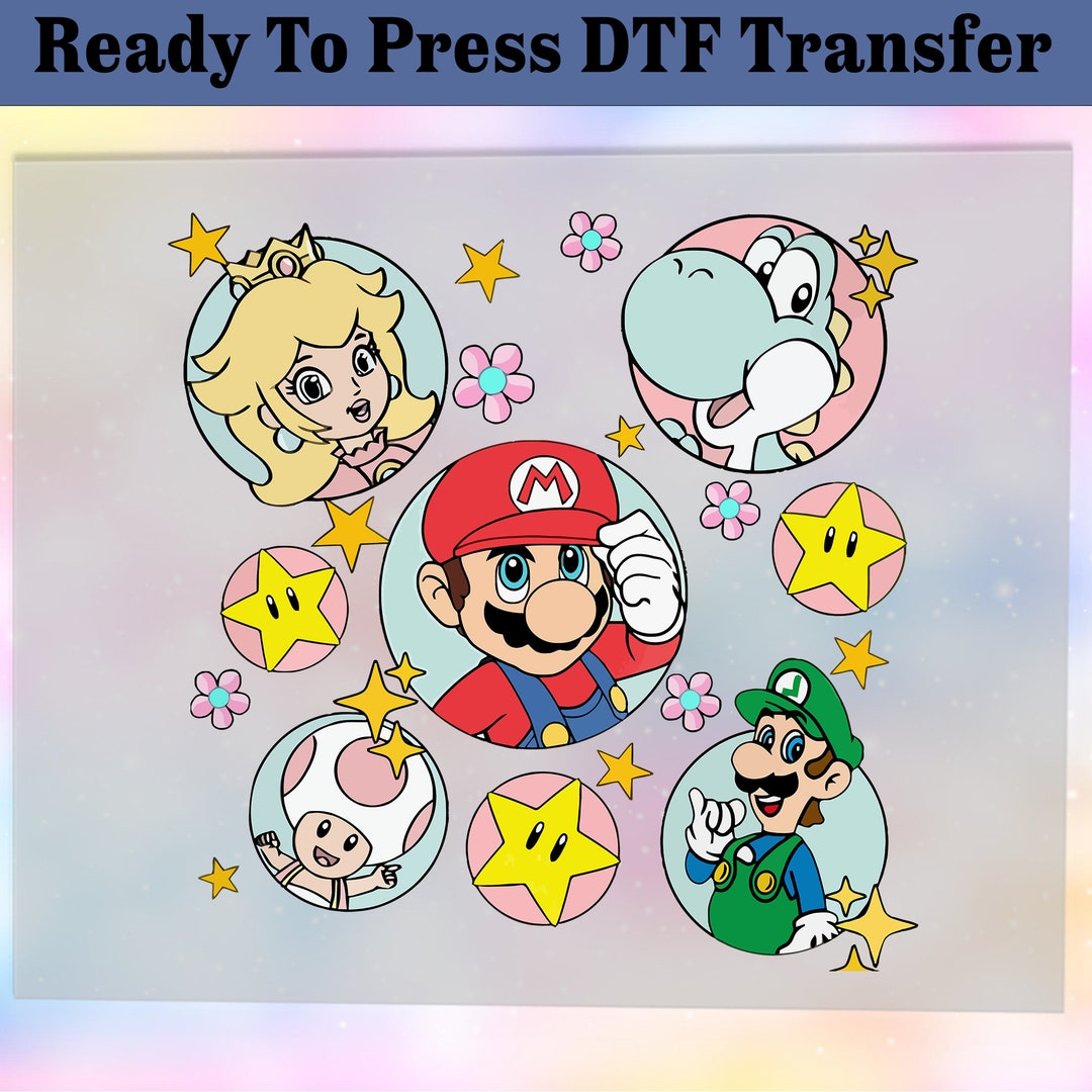 Super Mario Characters DTF Transfer,uper Mario Birthday, Super Mario ...