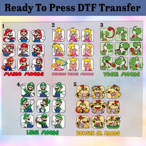 Modes of Super Mario and Friends Characters DTF Transfer,mario Party ...