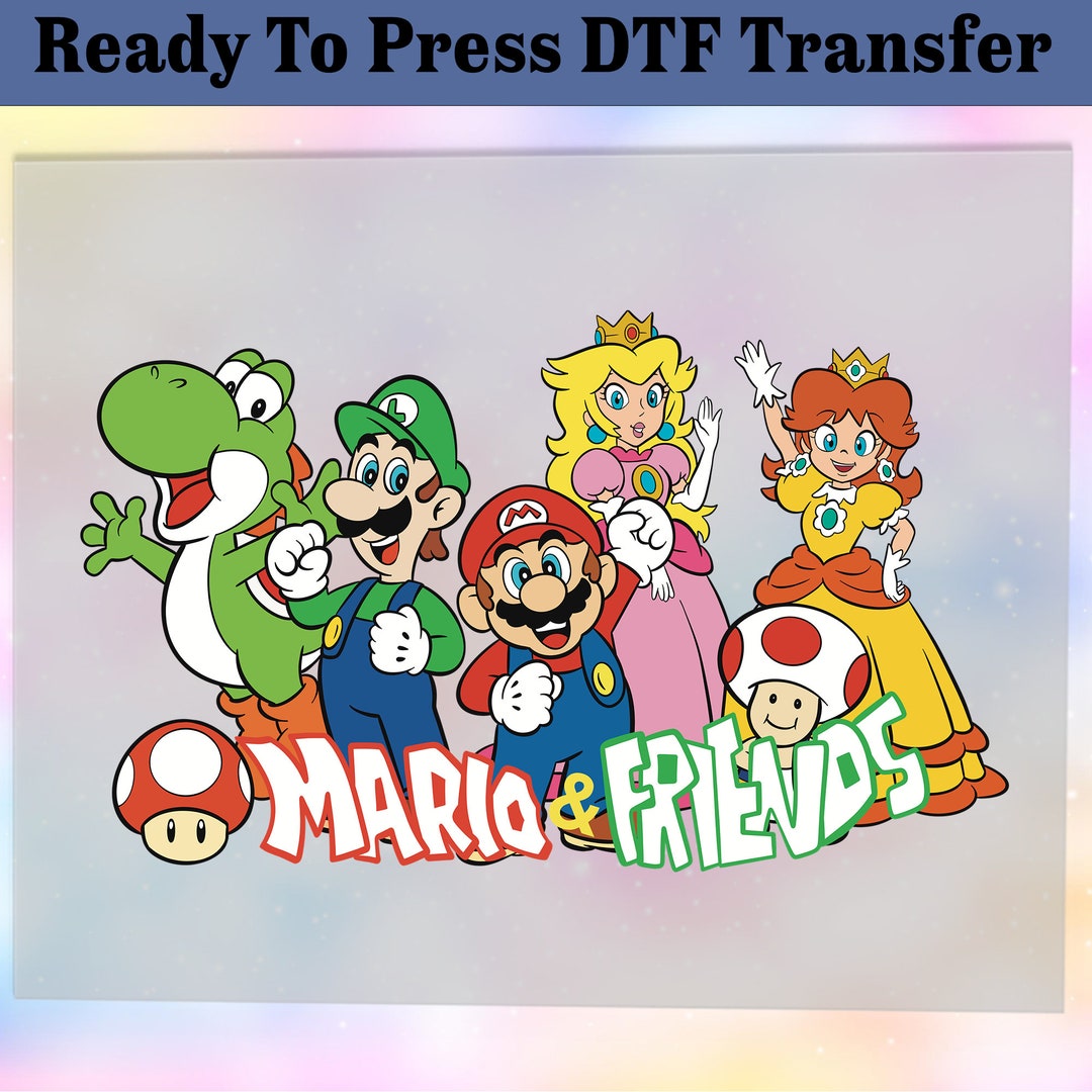 Super Mario Friends DTF Transfer,uper Mario Birthday, Super Mario Heat ...