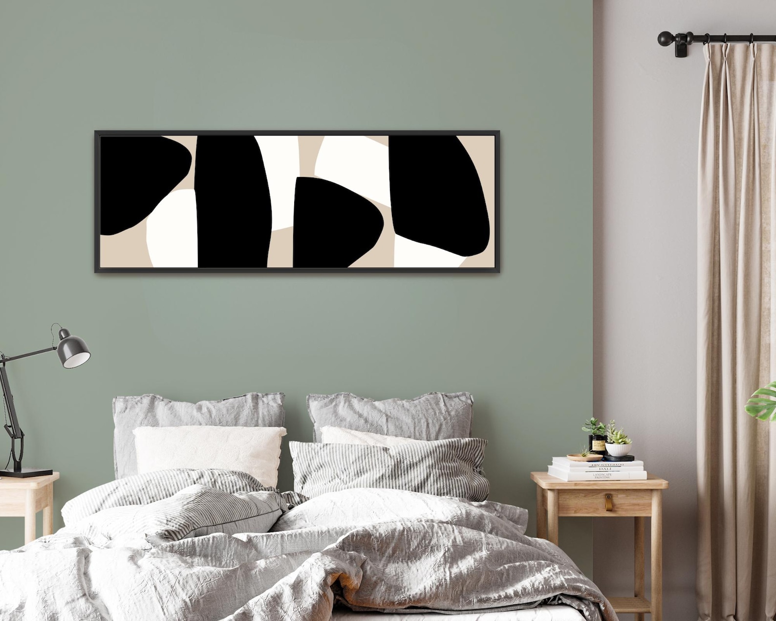 Modern Abstract Wall Art Large Framed Canvas Art Long Narrow Wall Art ...