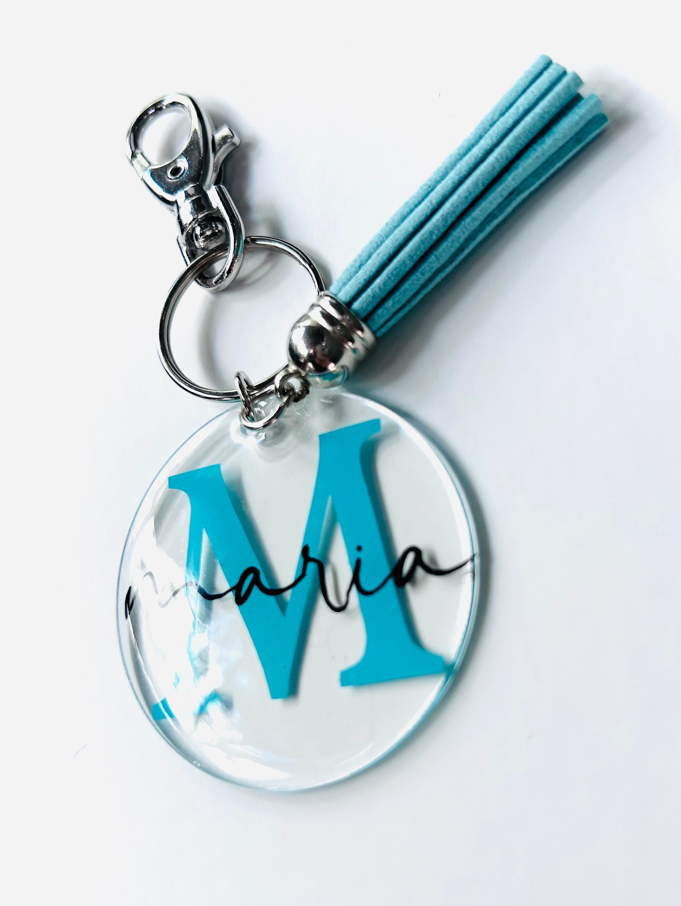Acrylic Key Chain | Name and Initial Keychain | Personalized Keychain | Keychain | Gift Tag ...