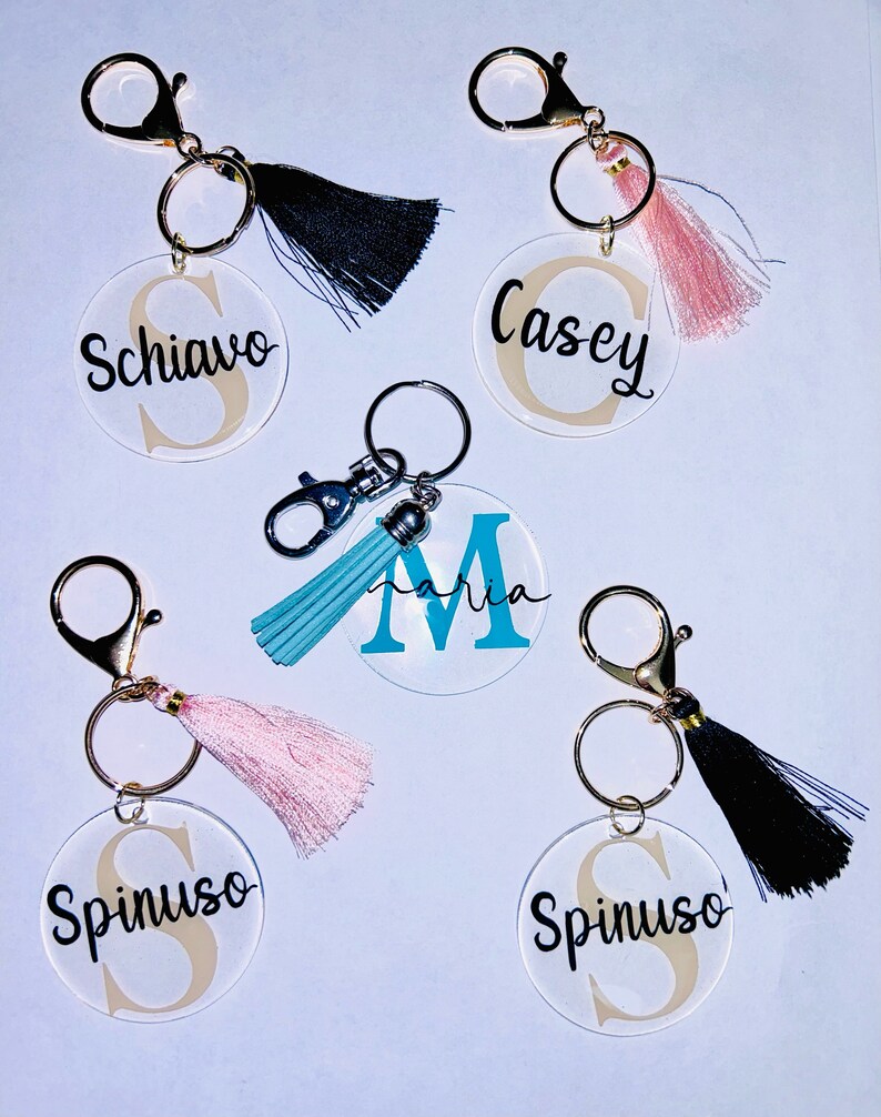 Acrylic Key Chain | Name and Initial Keychain | Personalized Keychain ...