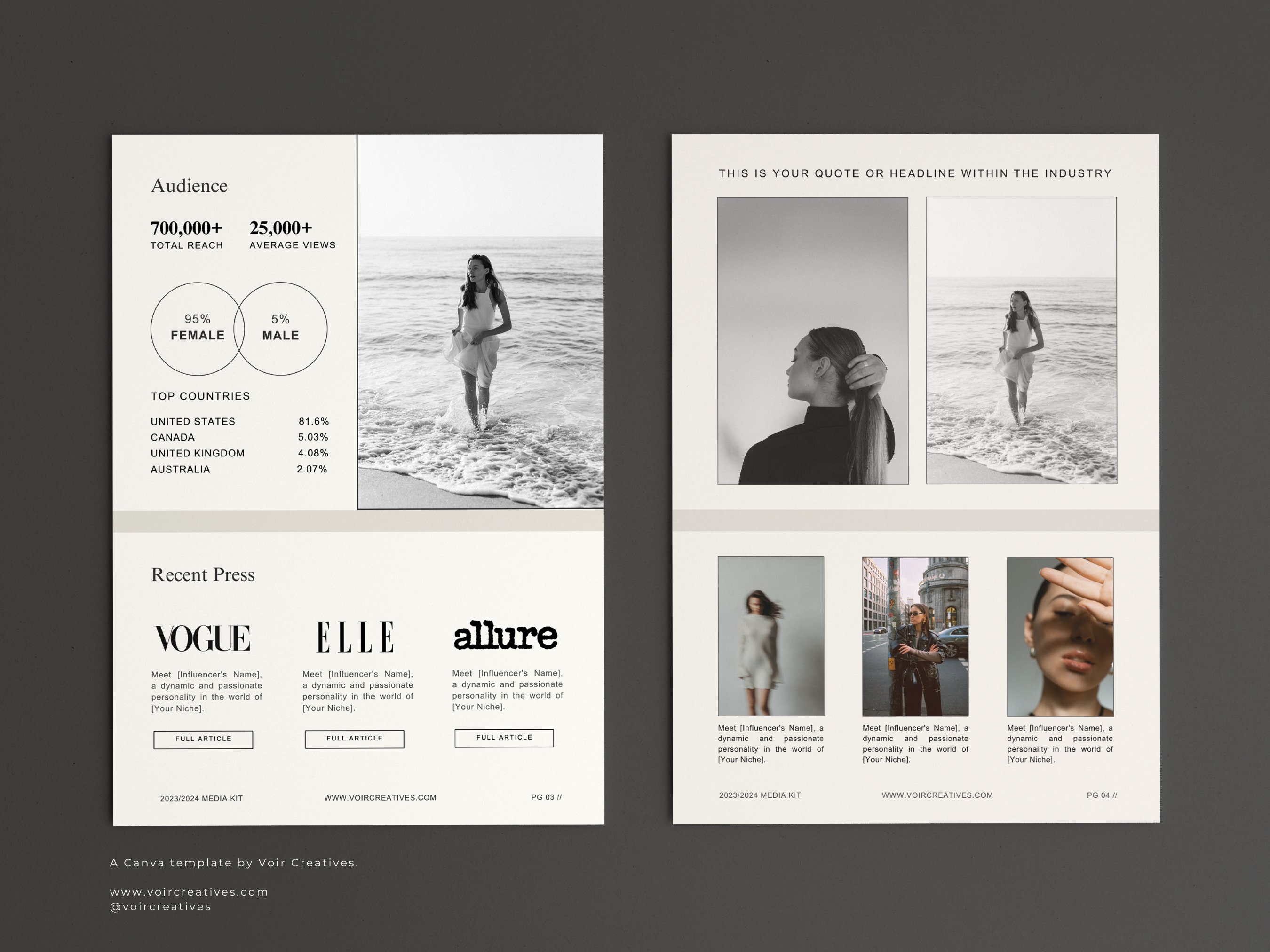 Media Kit Template | Facebook Tiktok Instagram | Influencer Media Kit ...