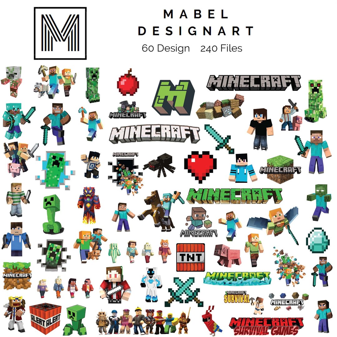 Minecraft Video Game SVG-PNG-PDF Layered Files for Cricut - Etsy Canada