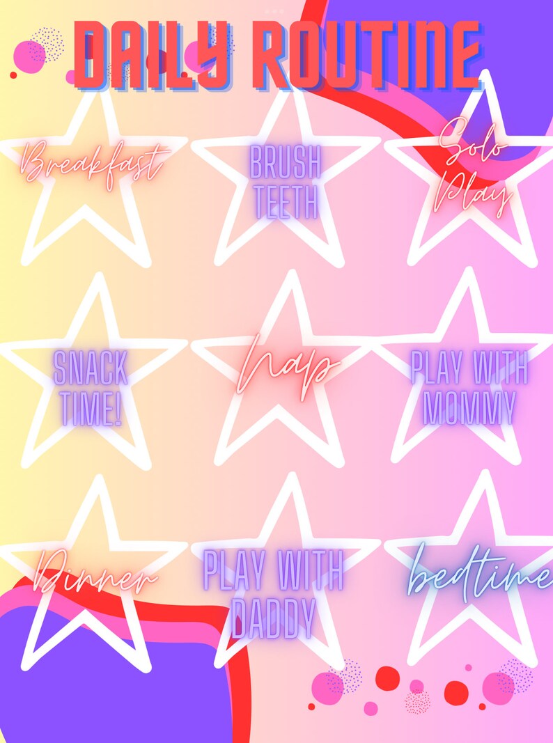 Routine Chart for Toddlers - Etsy