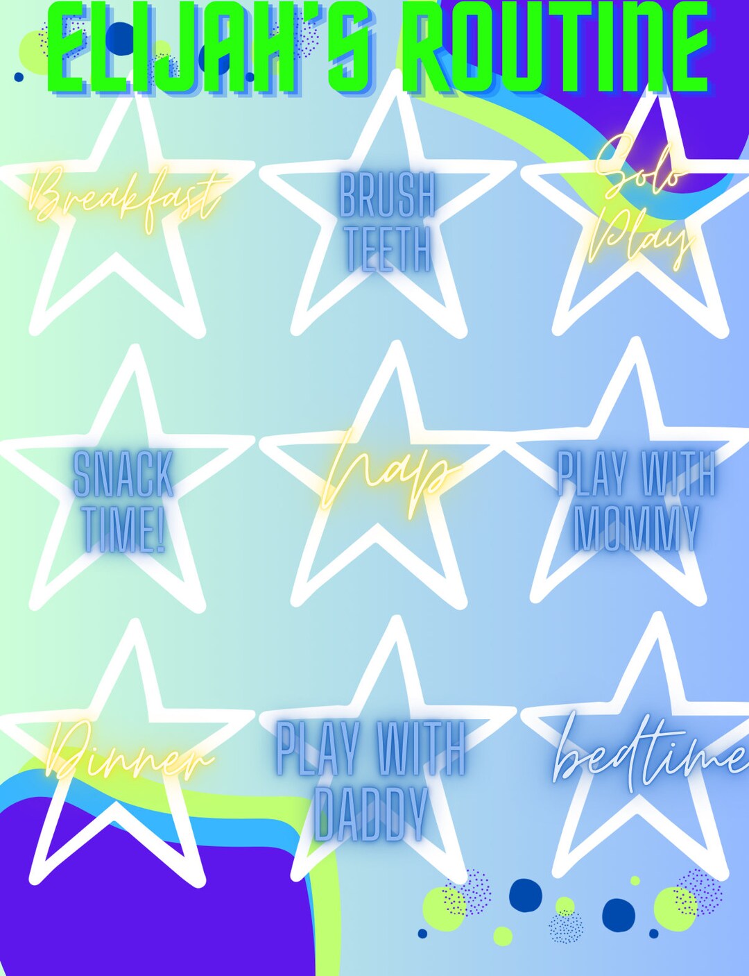 Routine Chart For Toddlers Etsy