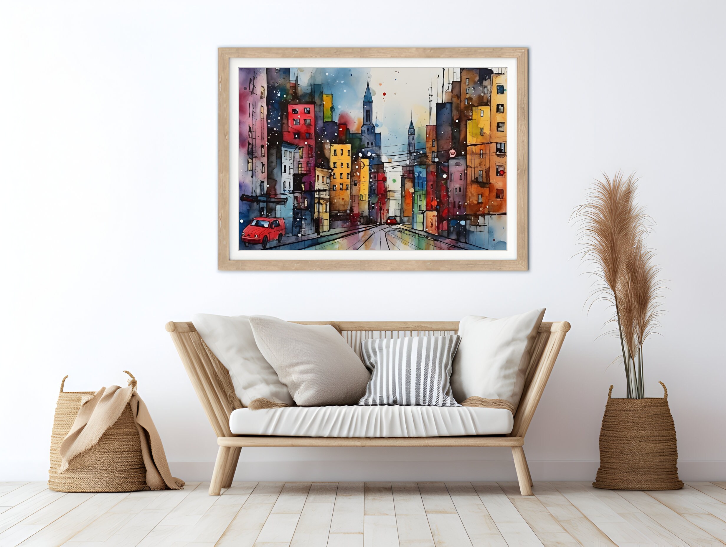 Abstract City Street Watercolor Painting Digital Downloadable Print ...