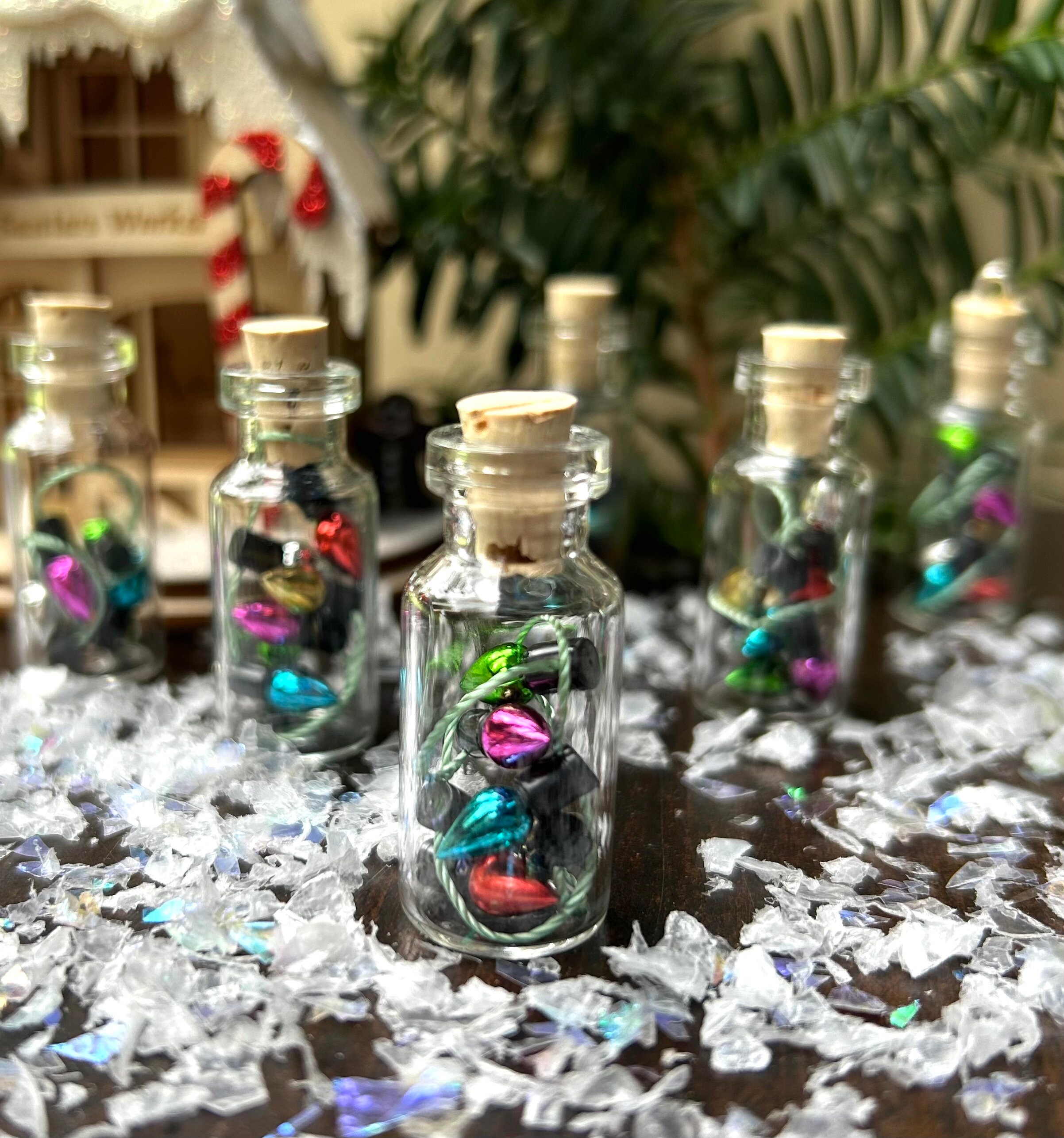 Tiny Bottle With String of Lights, Holiday Gift or Keepsake Collectible ...