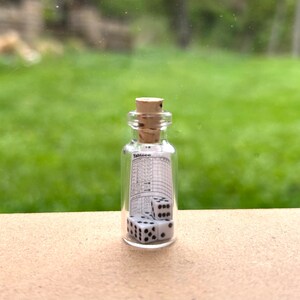 Tiny Bottle With Yahtzee Game Scoresheet and 5 Dice, Gift or Keepsake ...