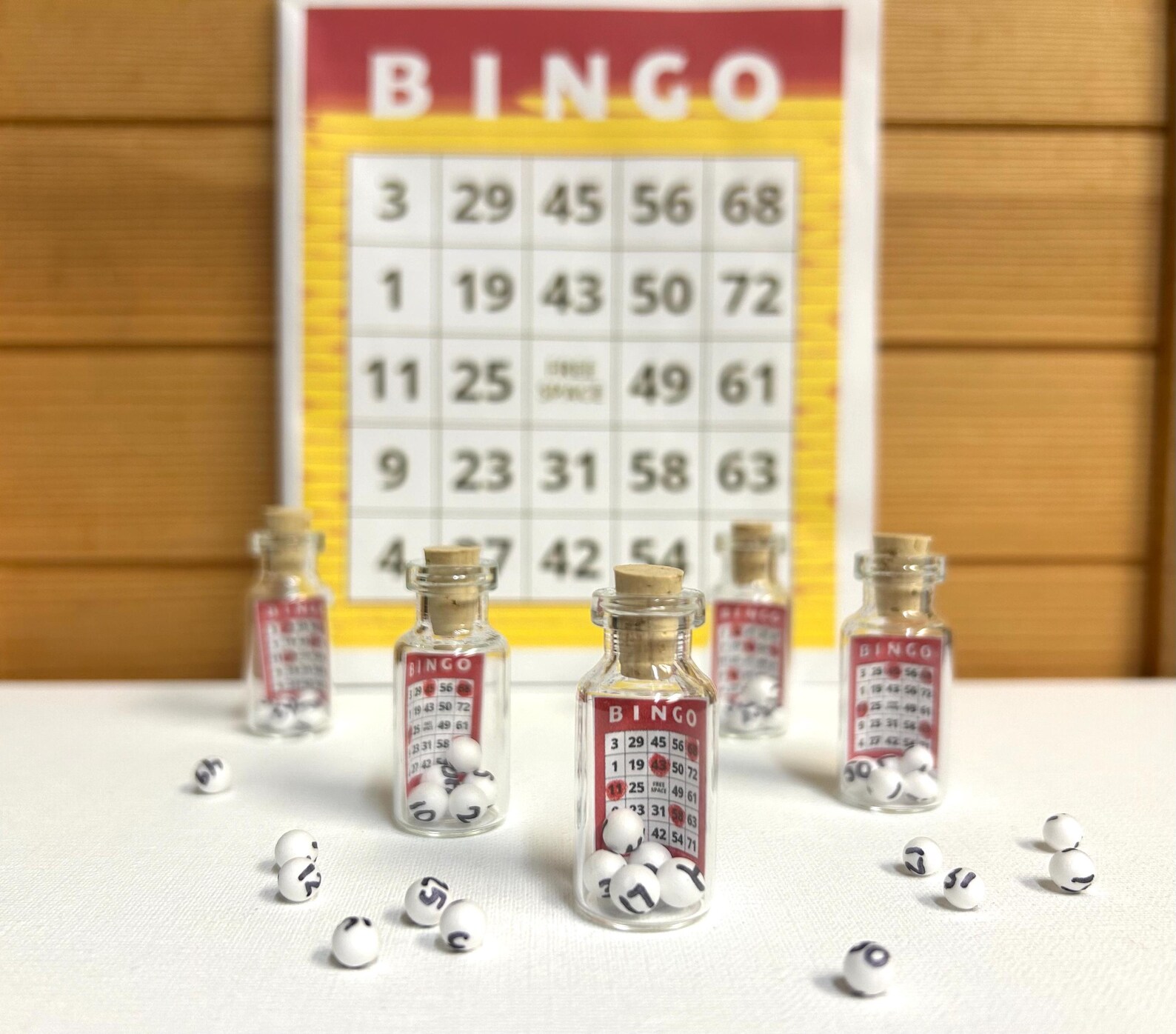 Tiny Bottle With Bingo Sheet and Numbered Balls, Gift or Keepsake ...