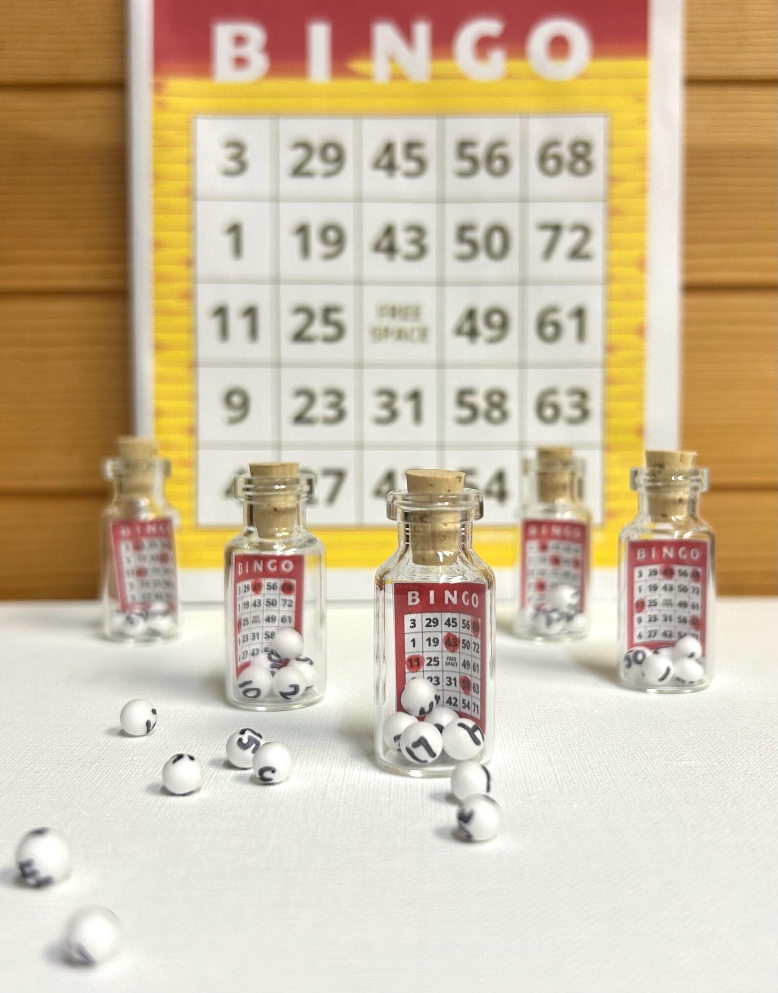 Tiny Bottle With Bingo Sheet and Numbered Balls, Gift or Keepsake ...
