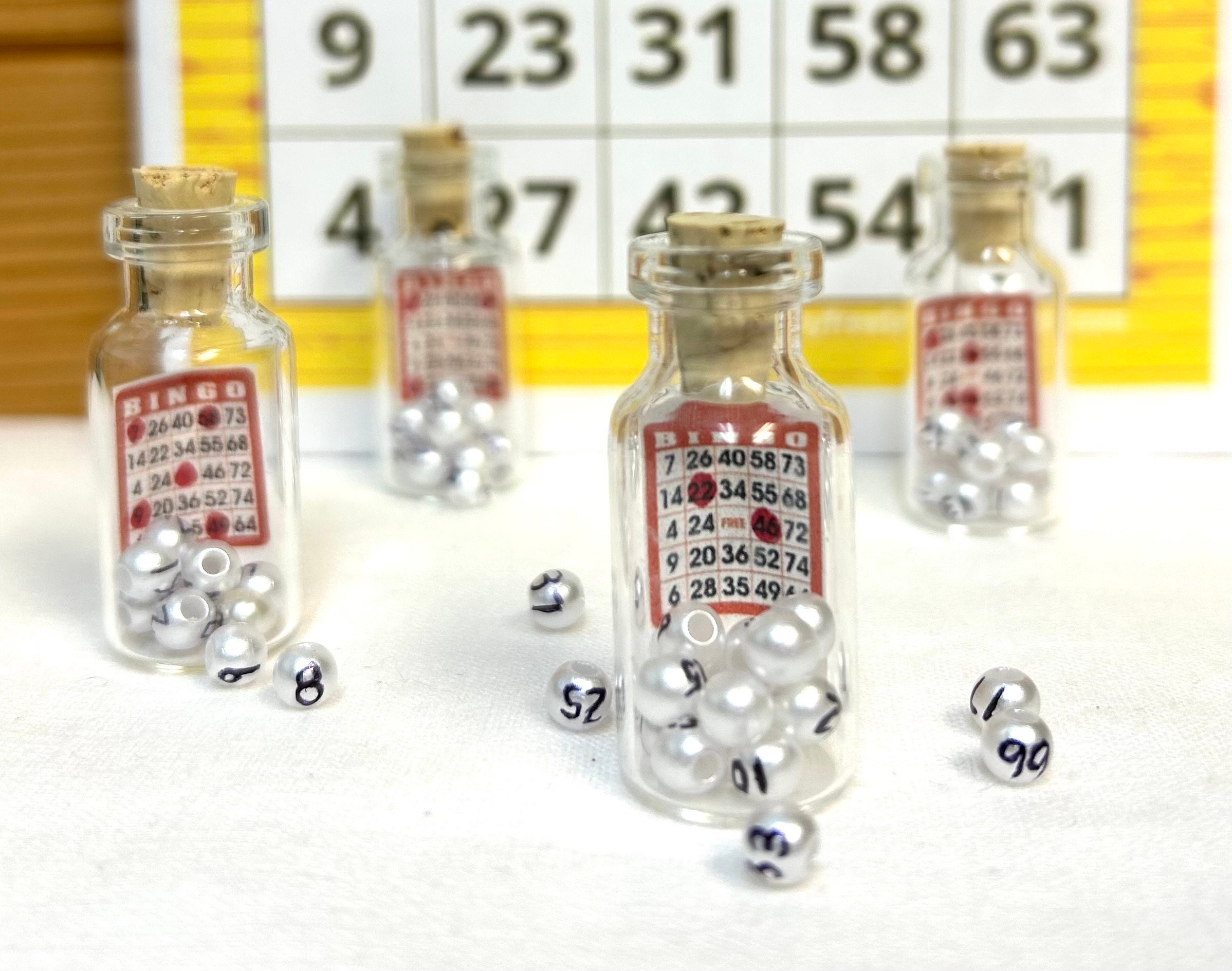 Tiny Bottle With Bingo Sheet and Numbered Balls, Gift or Keepsake ...