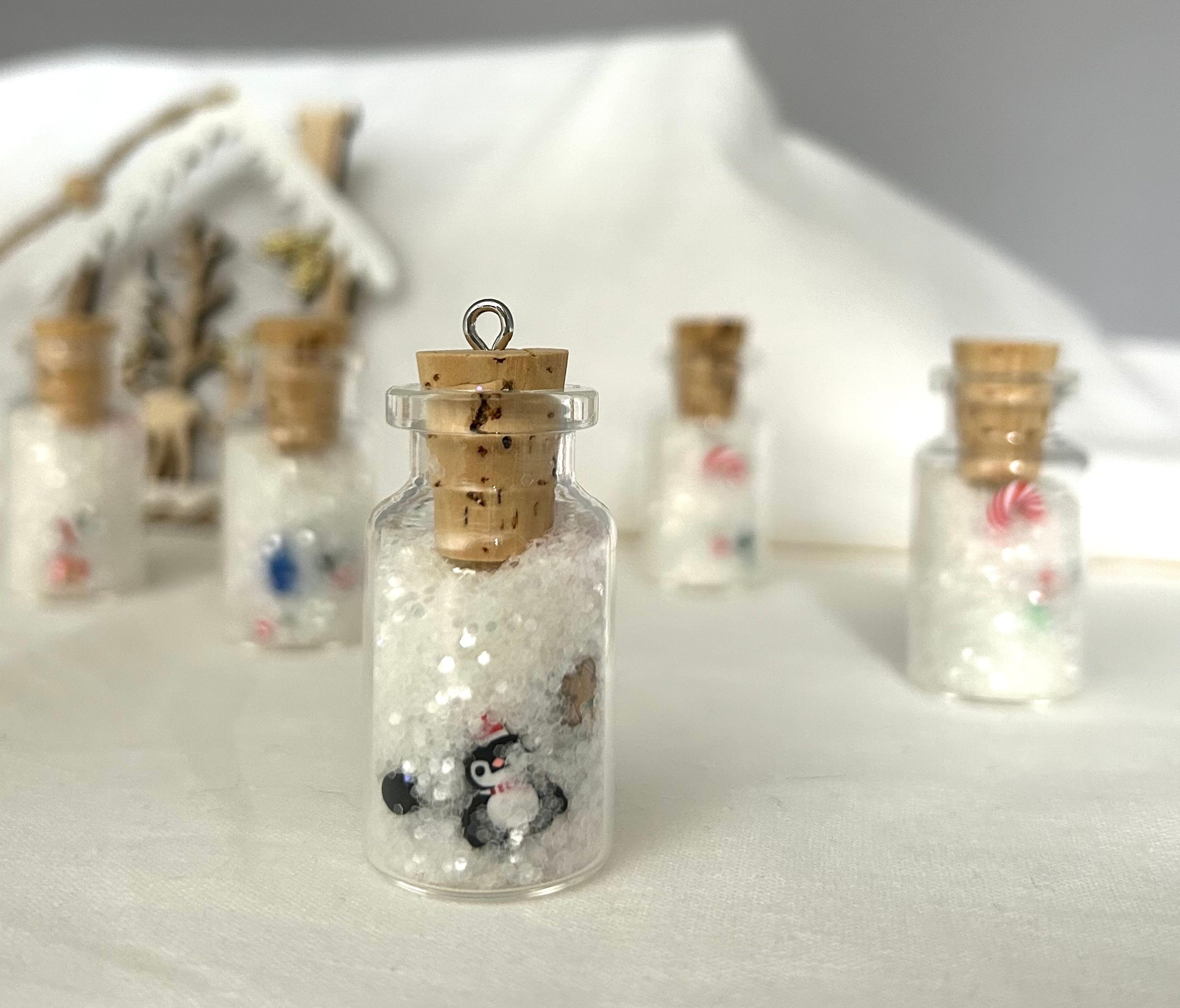 Tiny Bottle I Spy Ornament With Christmas Theme Objects and Glitter ...