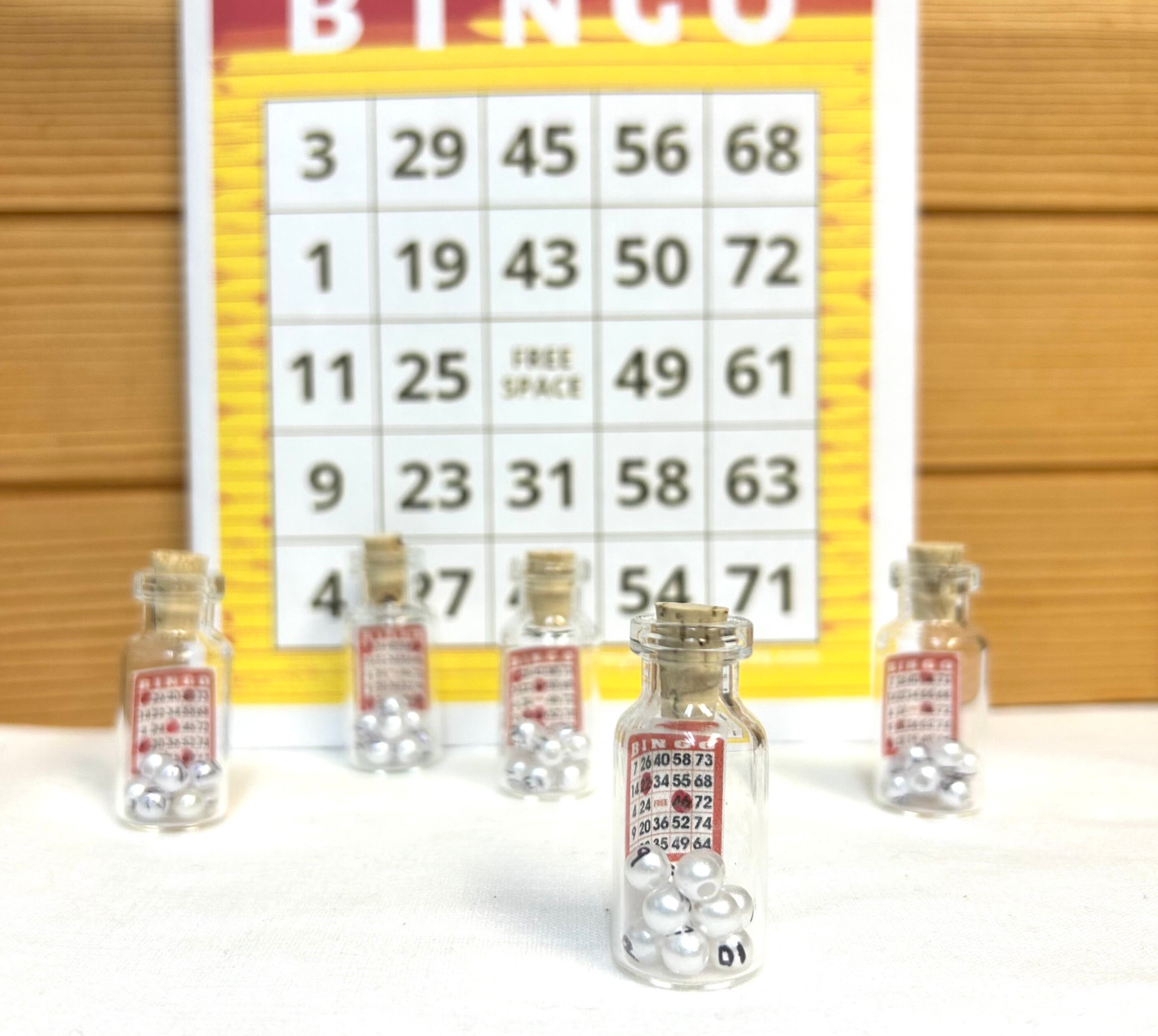 Tiny Bottle With Bingo Sheet and Numbered Balls, Gift or Keepsake ...