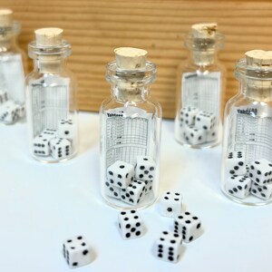 Tiny Bottle With Yahtzee Game Scoresheet and 5 Dice, Gift or Keepsake ...