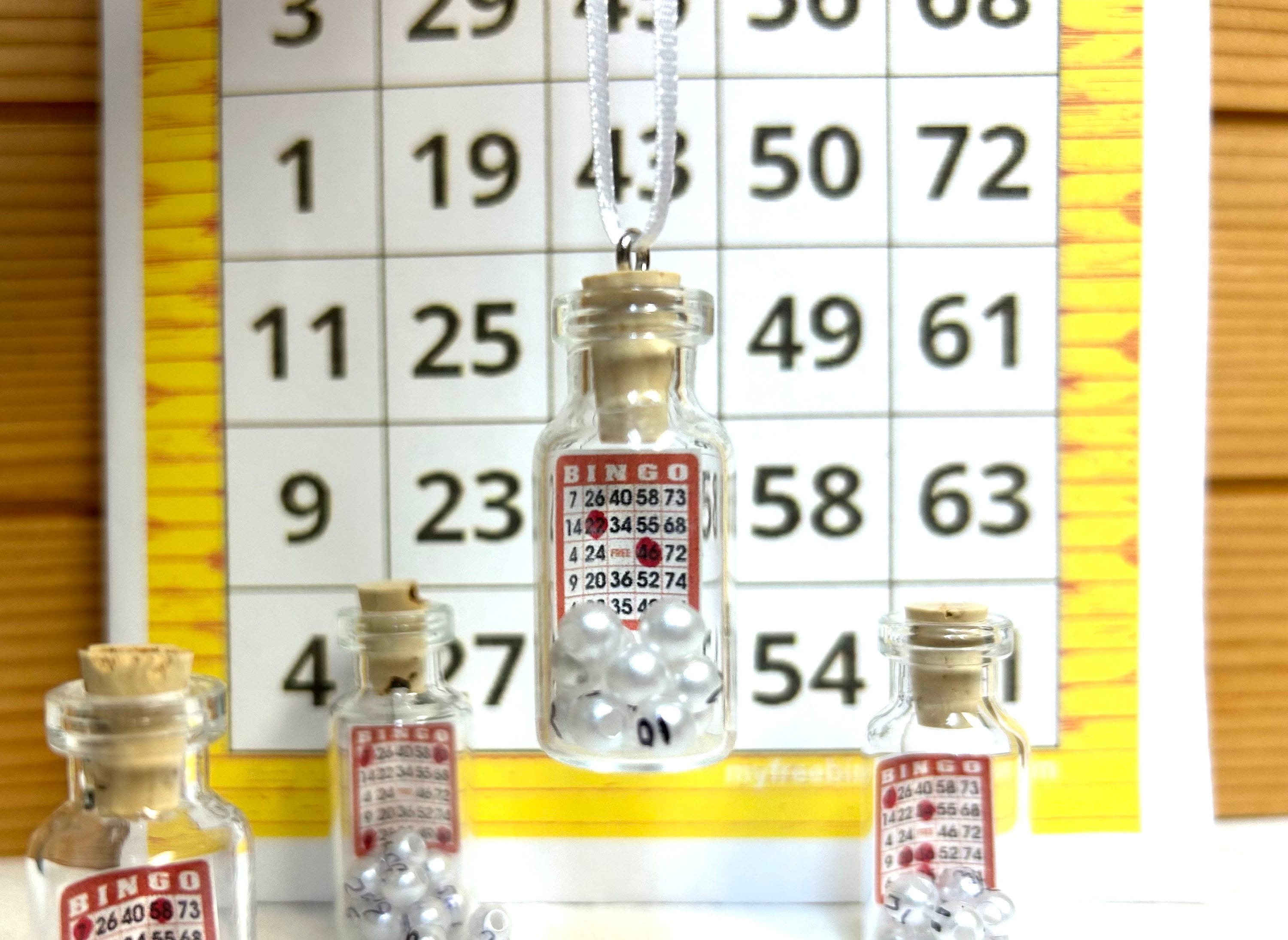 Tiny Bottle With Bingo Sheet and Numbered Balls, Gift or Keepsake ...