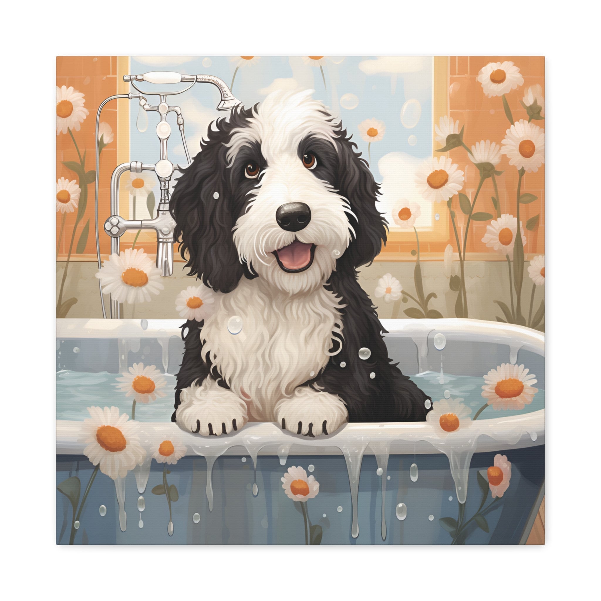 Cute Bernedoodle Bathroom Wall Art Wall Print Adorable Doodle Spa Day ...