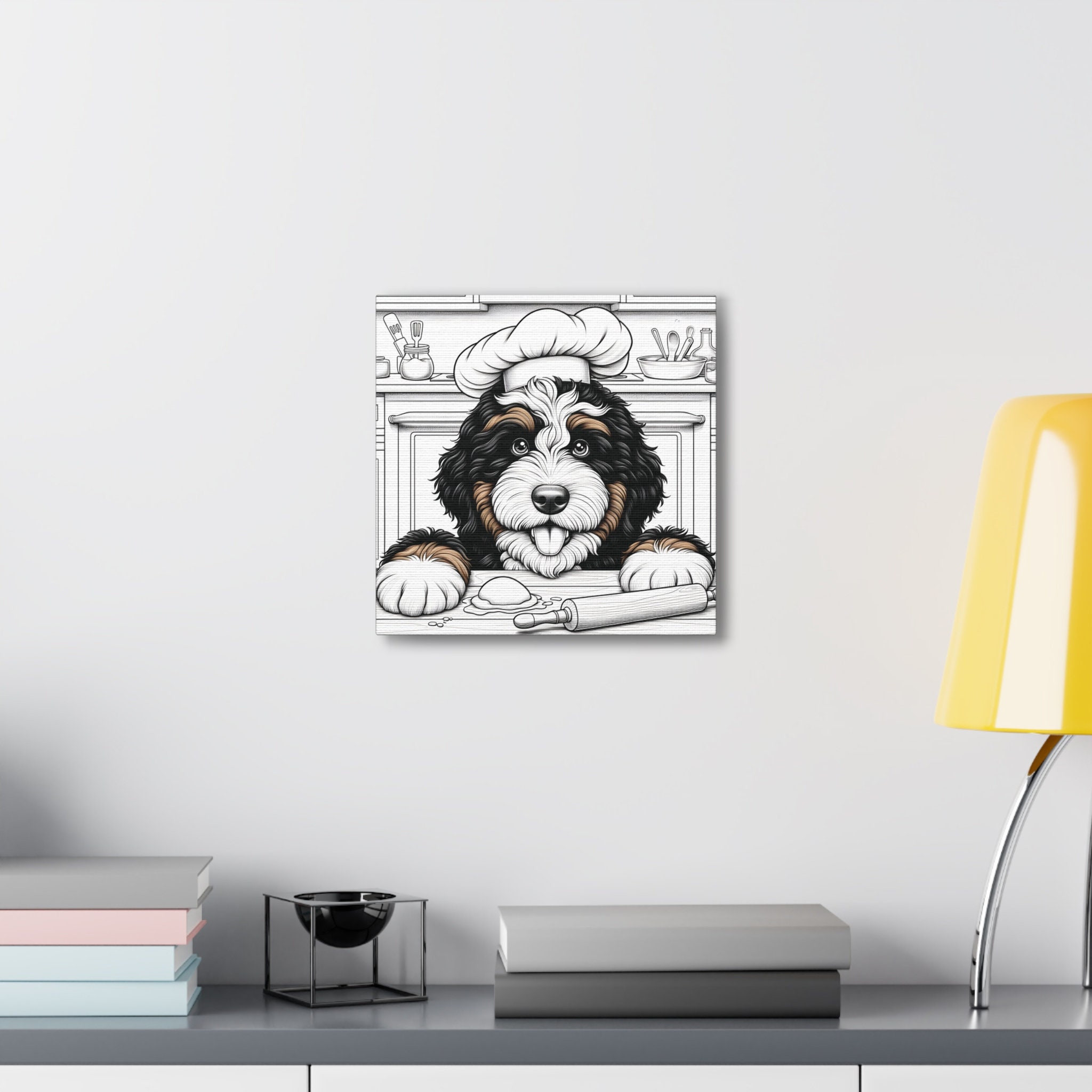 Bernedoodle Art Cooking Bernedoodle Drawing Perfect Gift for Dog Mom ...
