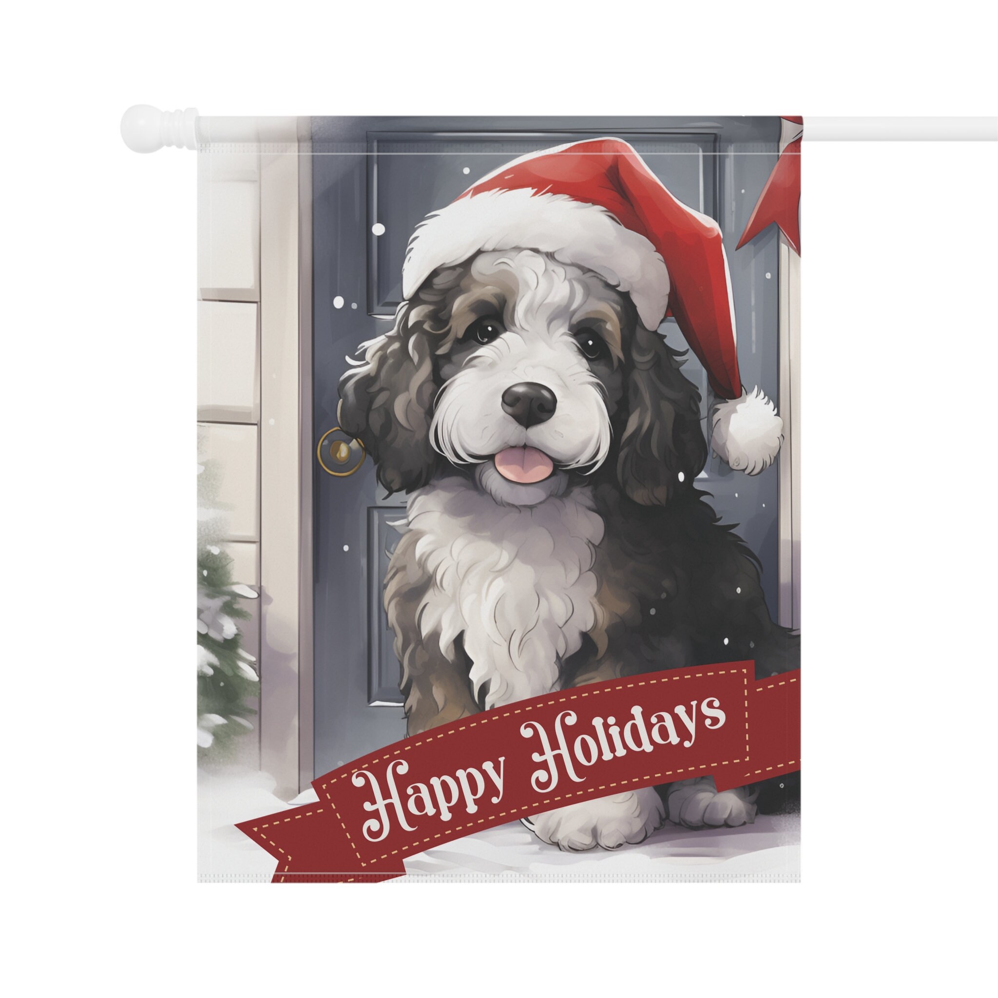 Bernedoodle Christmas Banner Bernedoodle Flag for Yard - Etsy
