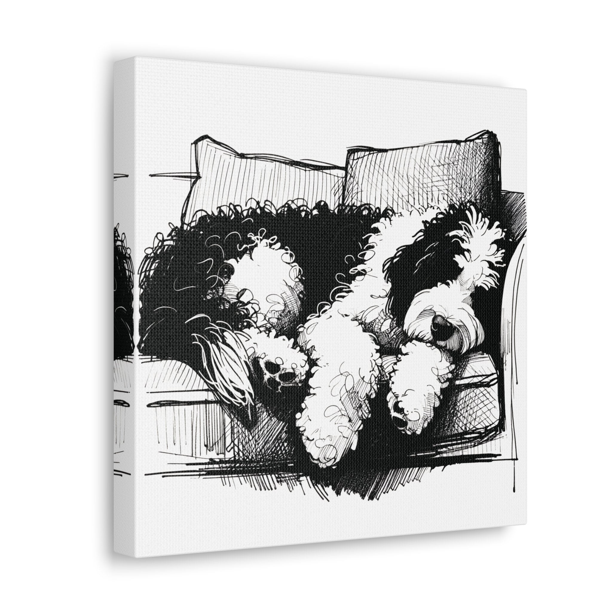 Bernedoodle Wall Art Bernedoodle Pencil Sketch Canvas Art | Adorable ...