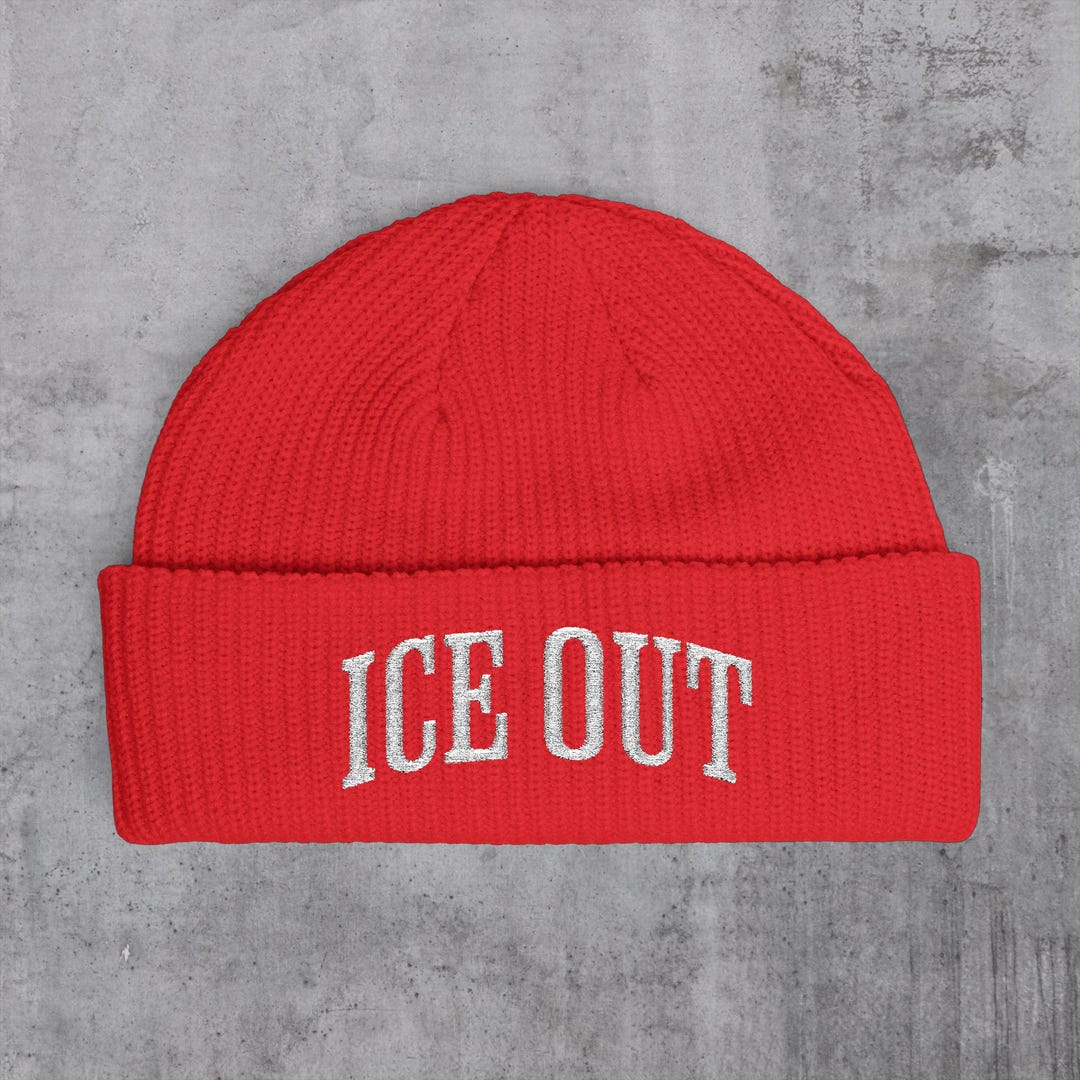 ICE OUT Embroidered Protest Beanie Anti-ice, Pro-immigrant Streetwear ...