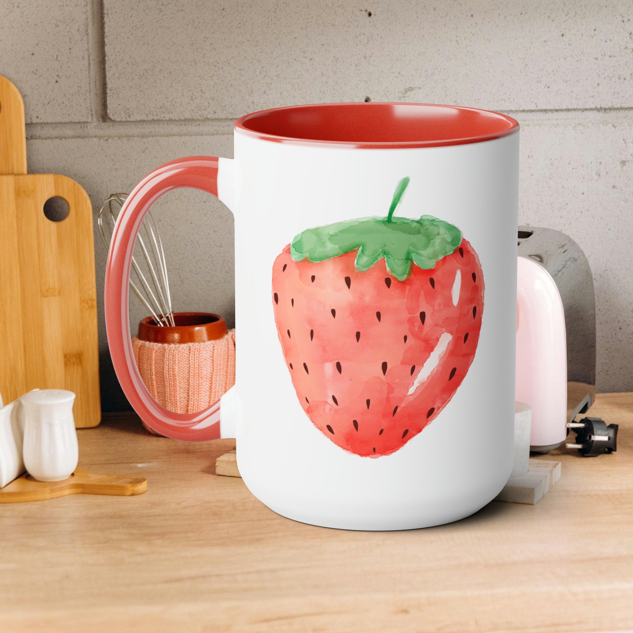 Strawberry Mug Cute Cottagecore Strawberry Coffee Mug Large Coffee Cup ...